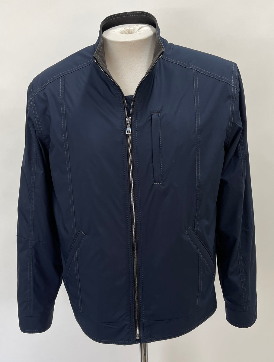 6045 - Men's High-Density Microfiber Moto Style Jacket | Royal/Noir ...