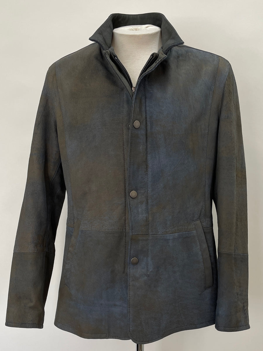 8052 - Men's Leather Jacket | Color: Denim – Remy Leather