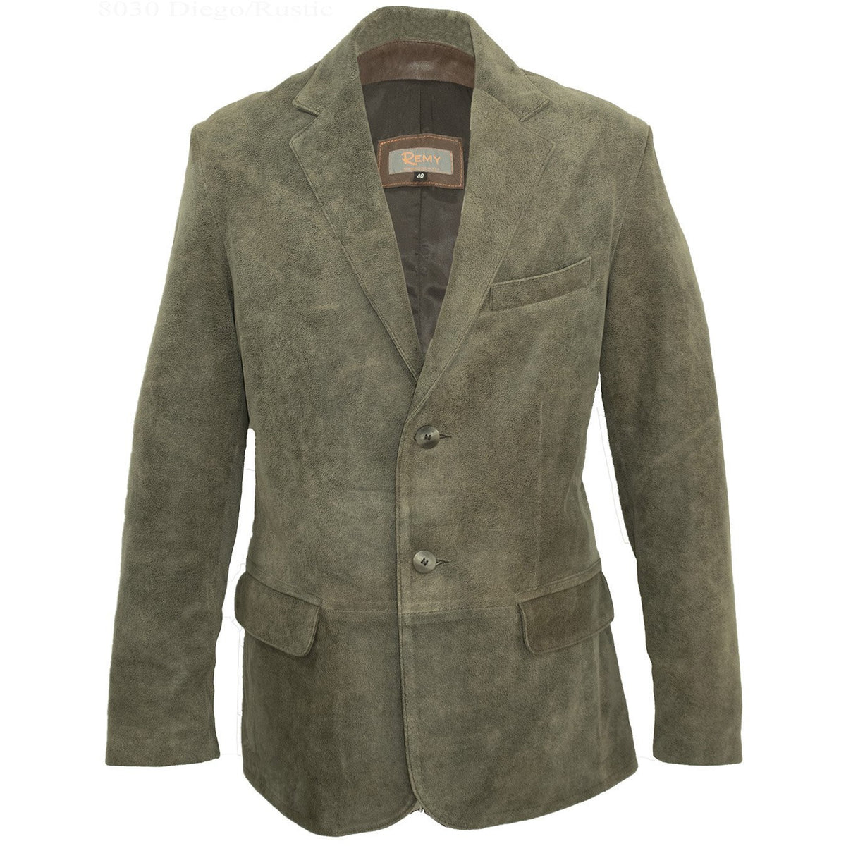 8030 - Mens Leather Two Button Blazer in Diego/Rustic – Remy Leather